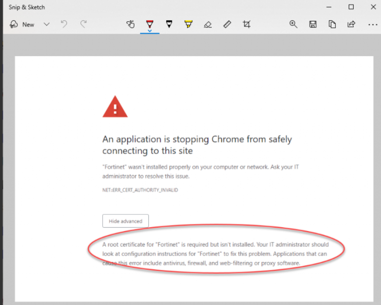 Resolving the “A root certificate for Fortinet is required but isn’t installed” Error - SPOTO ...
